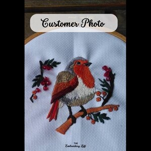 Winter Robin Hand Embroidery Pattern, Christmas Robin, Robin Design ...