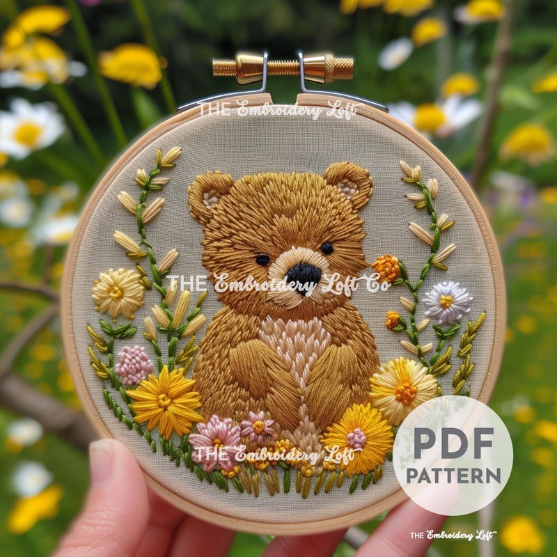 Bear Hand Embroidery - Etsy
