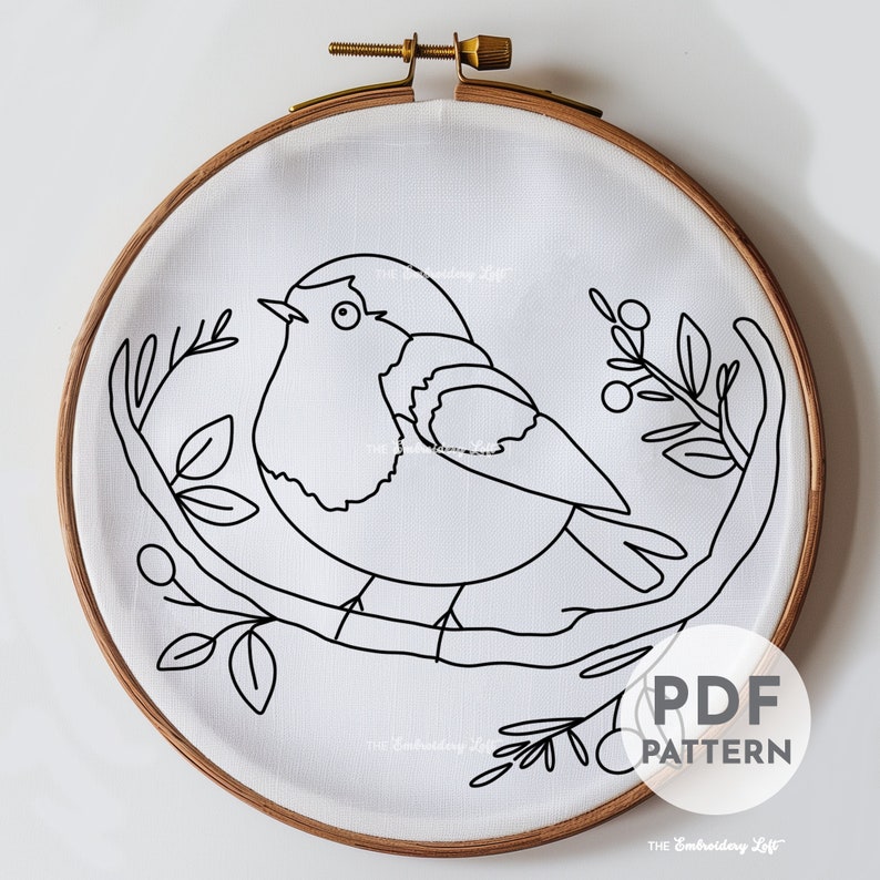 Spring Robin Hand Embroidery Pattern, Robin Pattern, Spring Bird ...