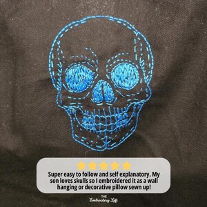 Anatomical Skull Hand Embroidery Pattern, Skull Embroidery, Halloween ...