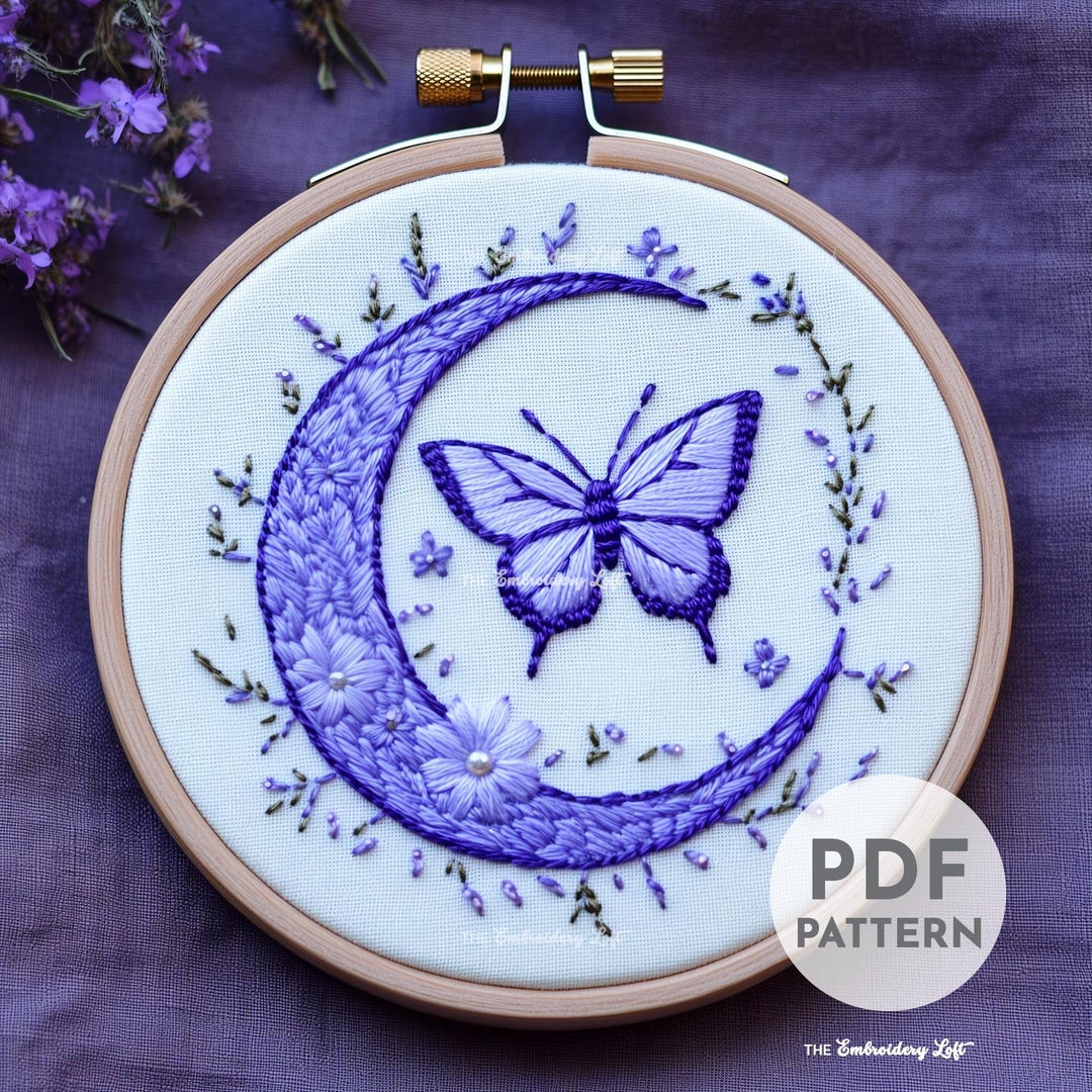 Celestial Butterfly Hand Embroidery Pattern, Embroidery for Children's ...