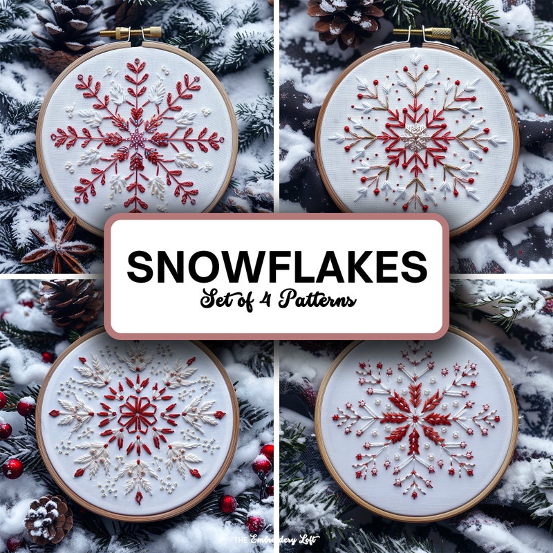 Snowflake Embroidery - Etsy