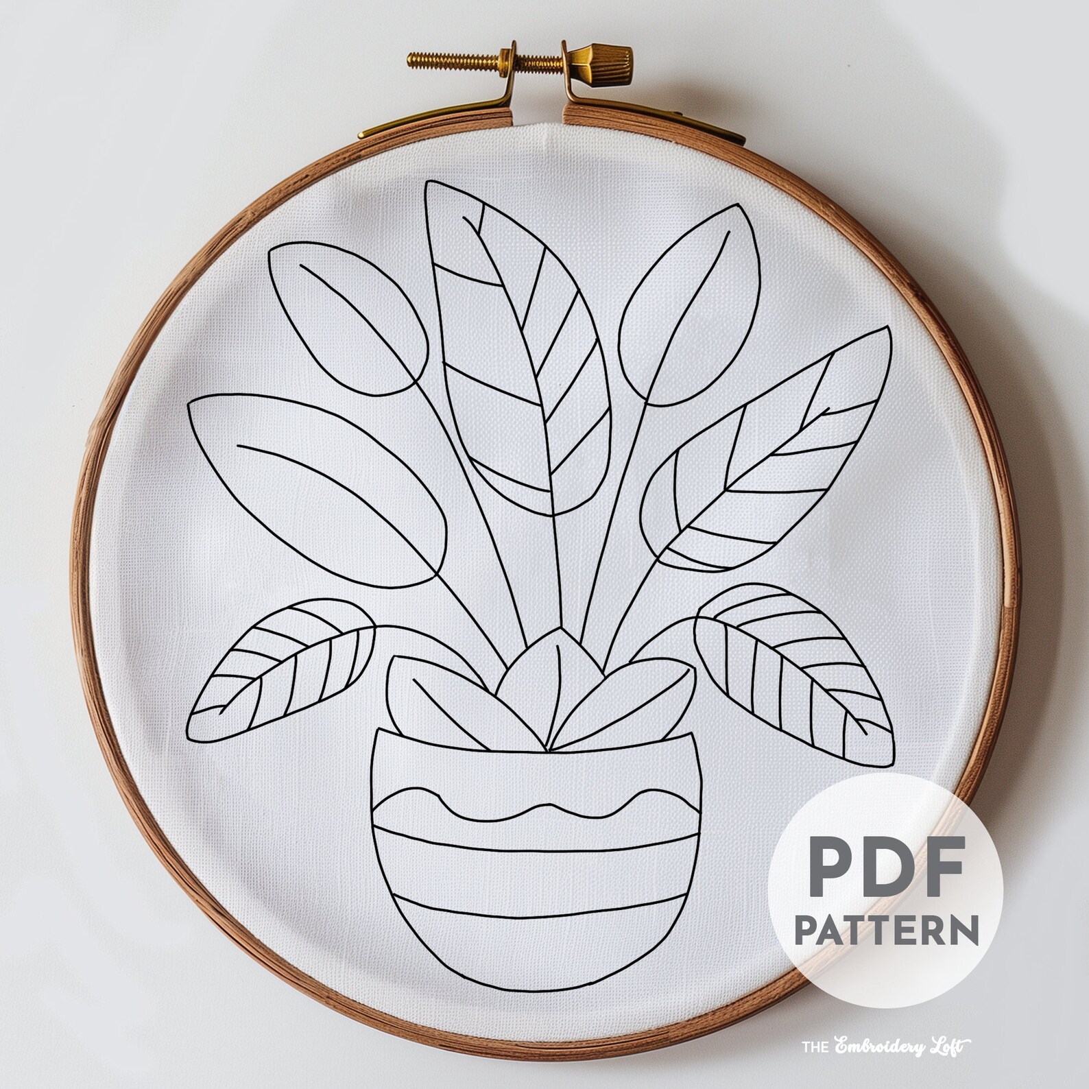Princess Philodendron Hand Embroidery Pattern, House Plants Pattern ...