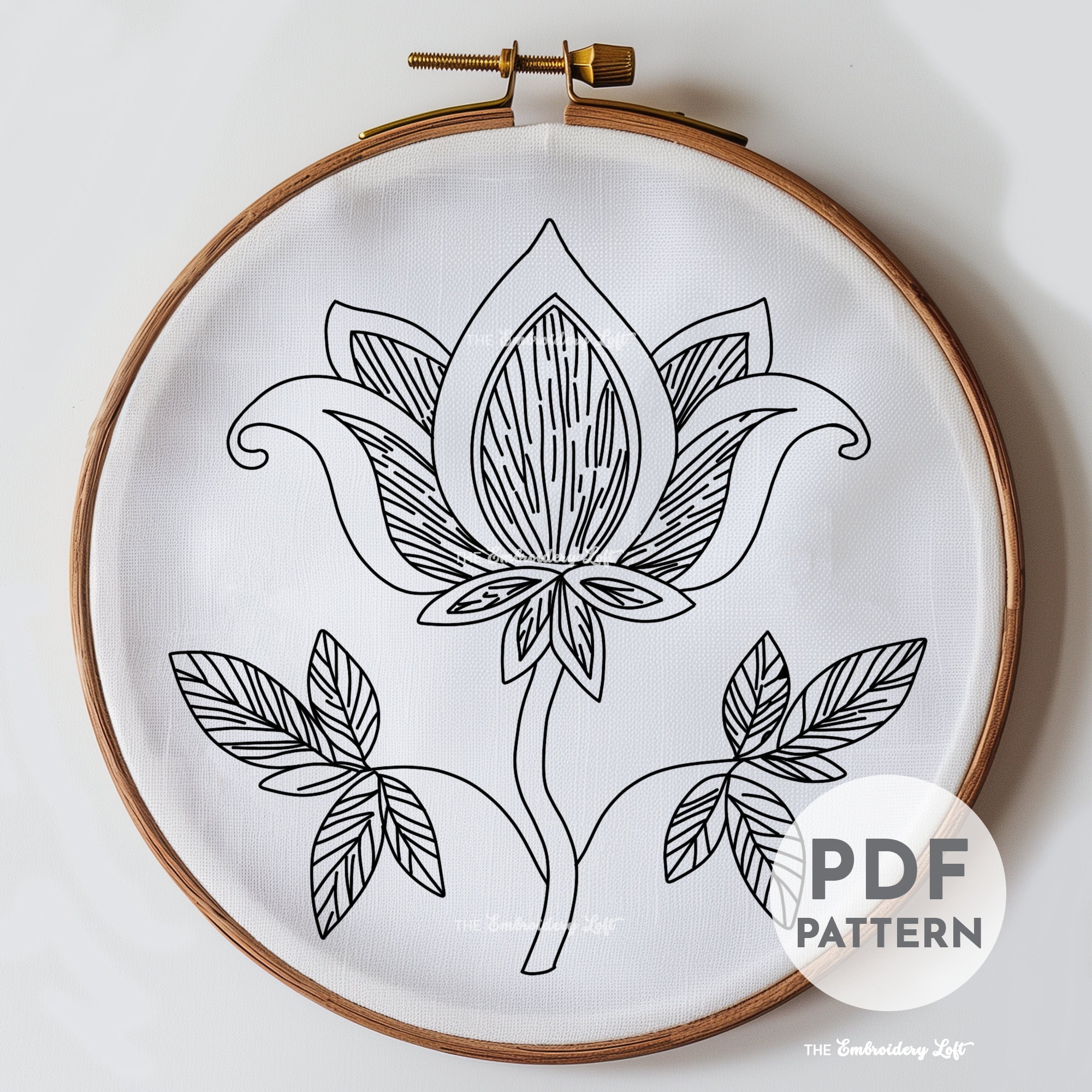 Gothic Flower Hand Embroidery Pattern, Witchy Embroidery Pattern ...