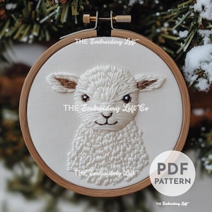 Winter Lamb Hand Embroidery Pattern, Embroidery Pattern for Beginners ...