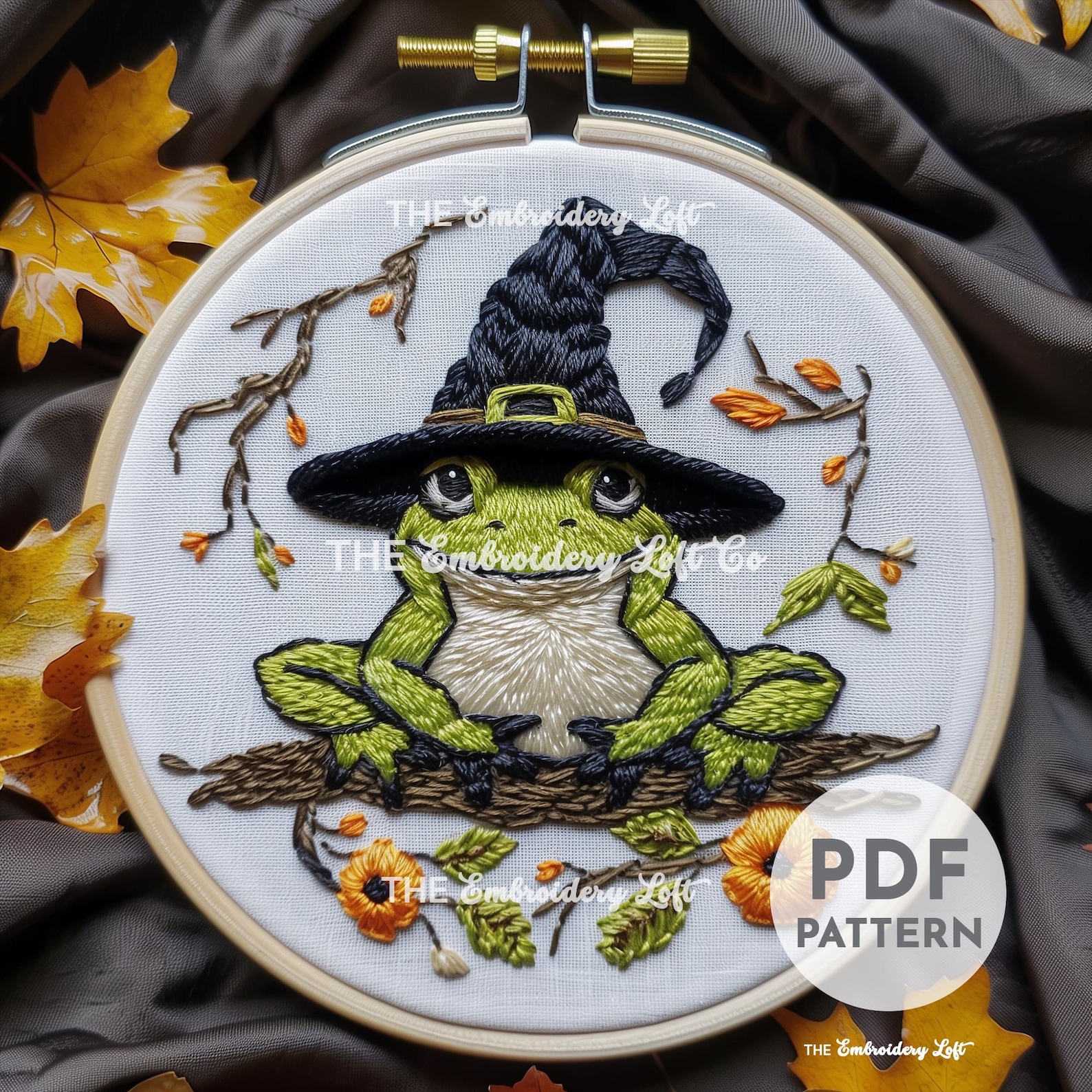 Witchy Frog Hand Embroidery Pattern, Witchy Embroidery Pattern ...
