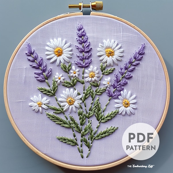 Embroidery Lavender Pattern .pdf - Etsy