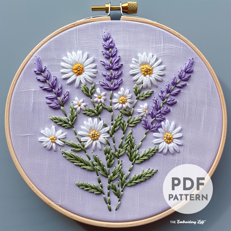 Lavender Hand Embroidery Pattern - Etsy
