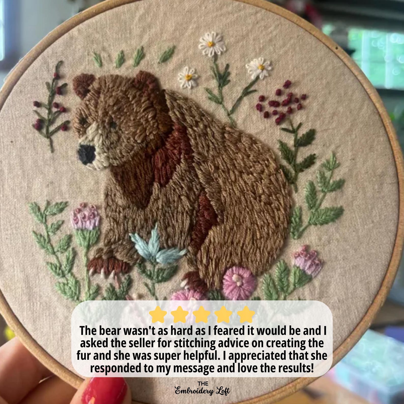 Woodland Bear Hand Embroidery Pattern, Bear Pattern, Woodland ...