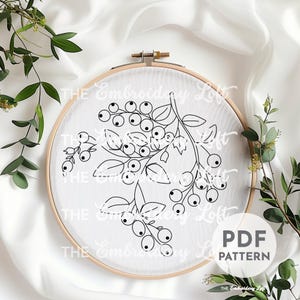 Blueberries Hand Embroidery Pattern, Blueberries Pattern, Berries ...