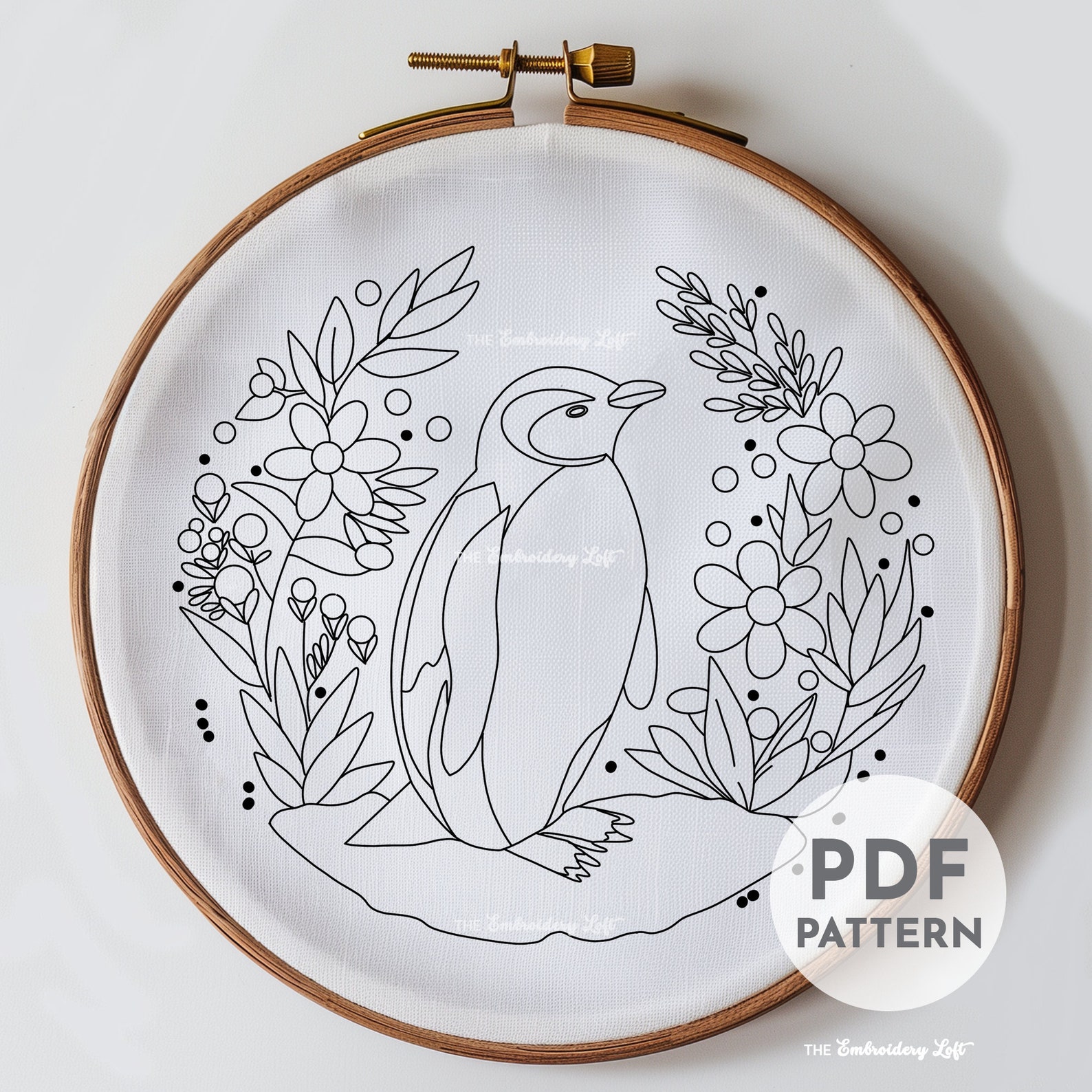 Penguin Hand Embroidery Pattern, Cute Penguin, Penguin Pattern ...