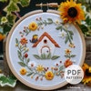 Floral Reindeer Hand Embroidery Pattern, Christmas Reindeer, Christmas ...