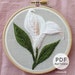 Peace Lily Hand Embroidery Pattern, Lilies Pattern, Lily Embroidery ...
