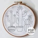 Cactus Hand Embroidery Pattern, Cactus Plant, House Plants Pattern ...
