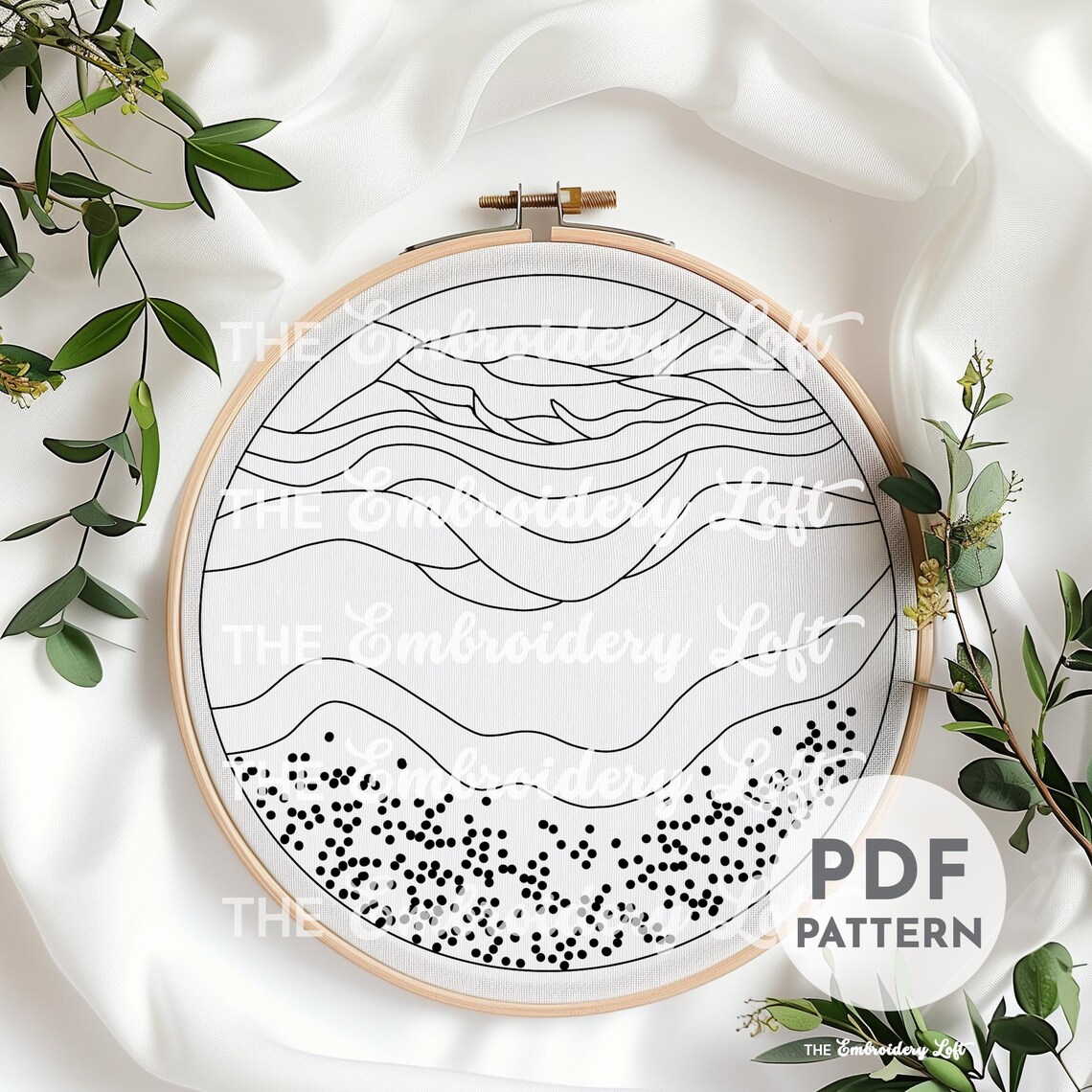 Ocean Waves Hand Embroidery Pattern, Beach Embroidery Pattern, Ocean ...