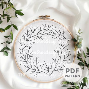 Coral Wreath Hand Embroidery Pattern, Coral Pattern, Ocean Pattern ...
