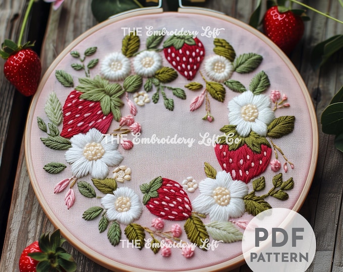 Blooming Wreath Hand Embroidery Pattern, Flower Design, Flower Pattern ...
