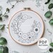Autumn Flowers Hand Embroidery Pattern, Autumn Embroidery Pattern, Fall ...