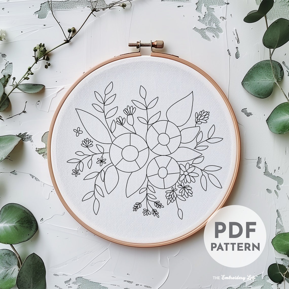 Autumn Roses Hand Embroidery Pattern, Roses Pattern, Floral Pattern ...