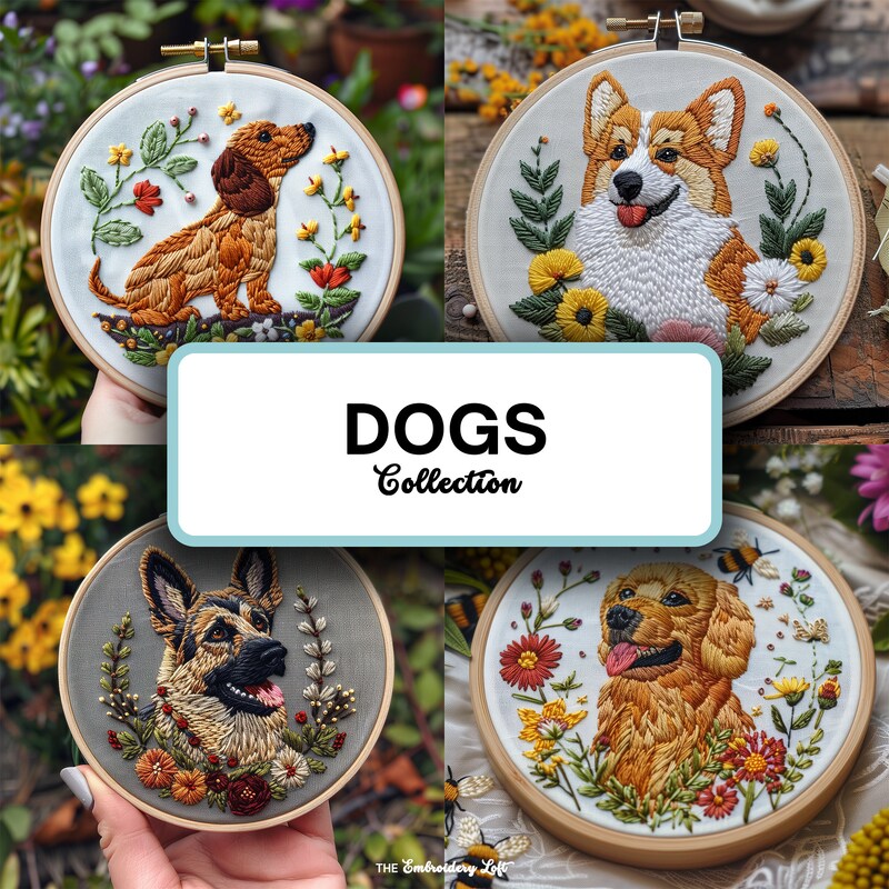 Dog Embroidery Pattern - Etsy