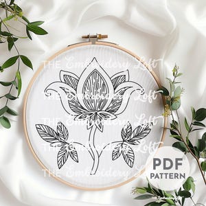 Gothic Flower Hand Embroidery Pattern, Witchy Embroidery Pattern ...