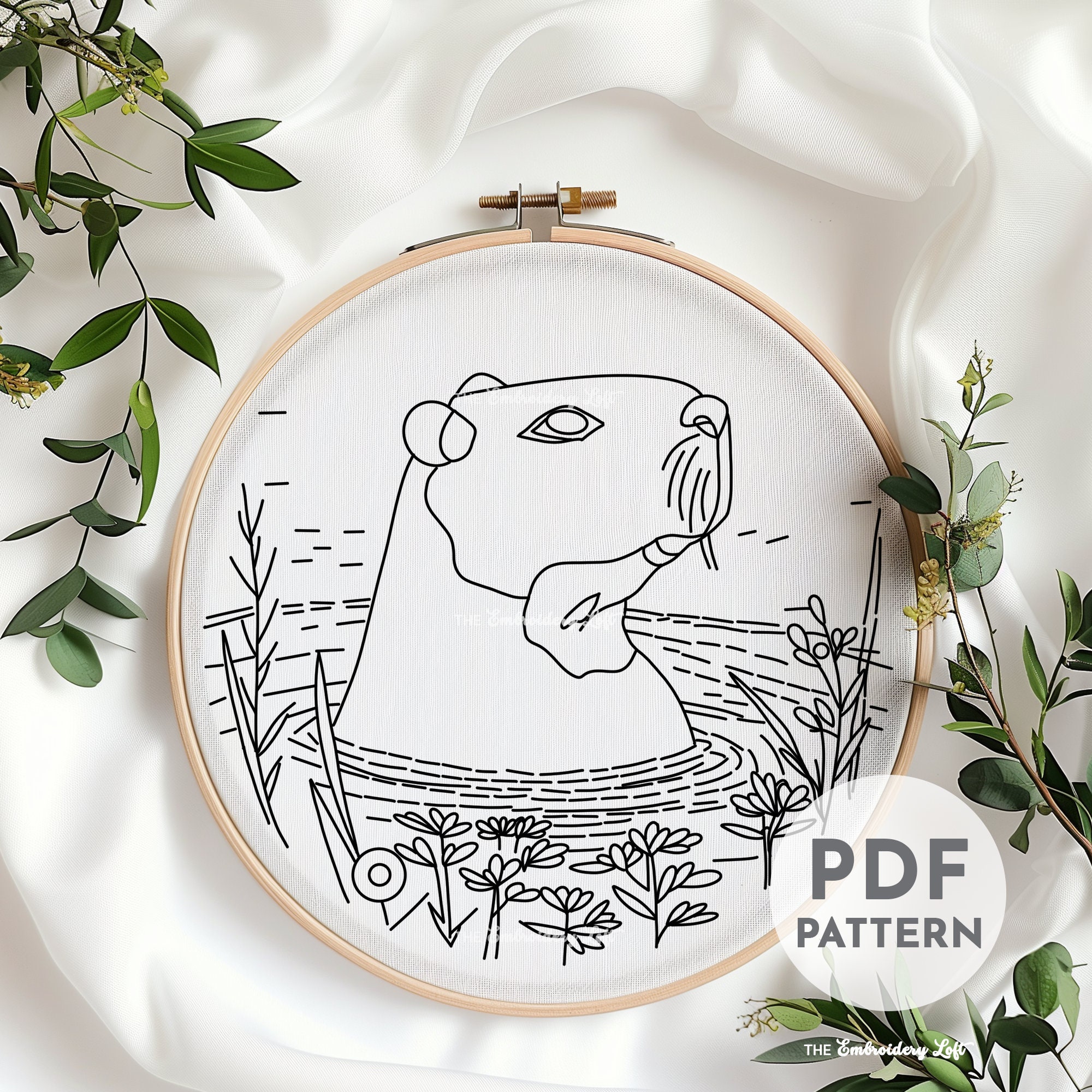 Capybara Hand Embroidery Pattern, Cute Capybara Pattern, South American ...
