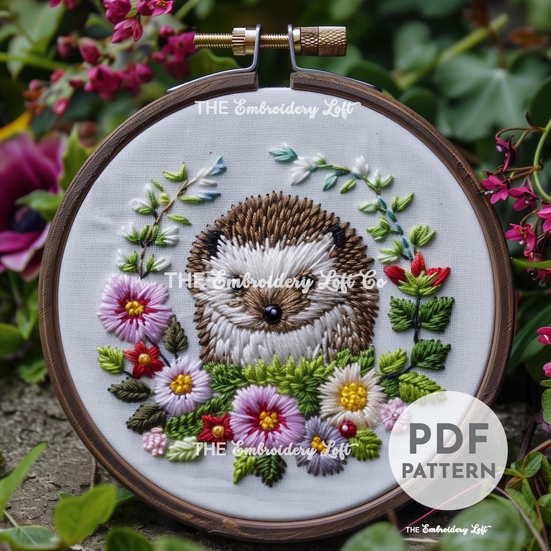 Hedgehog Embroidery - Etsy