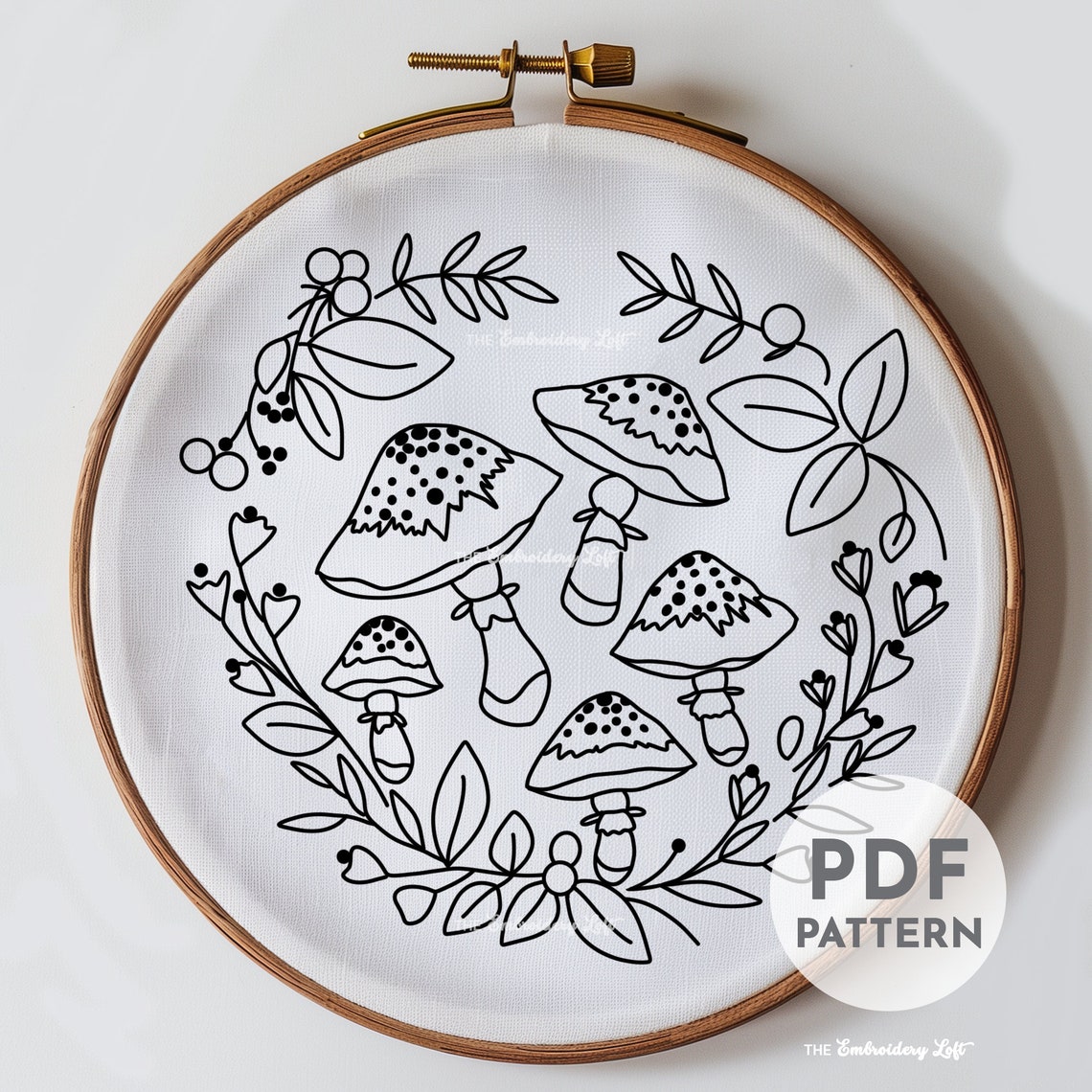Forest Mushrooms Hand Embroidery Pattern, Autumn Embroidery Pattern ...