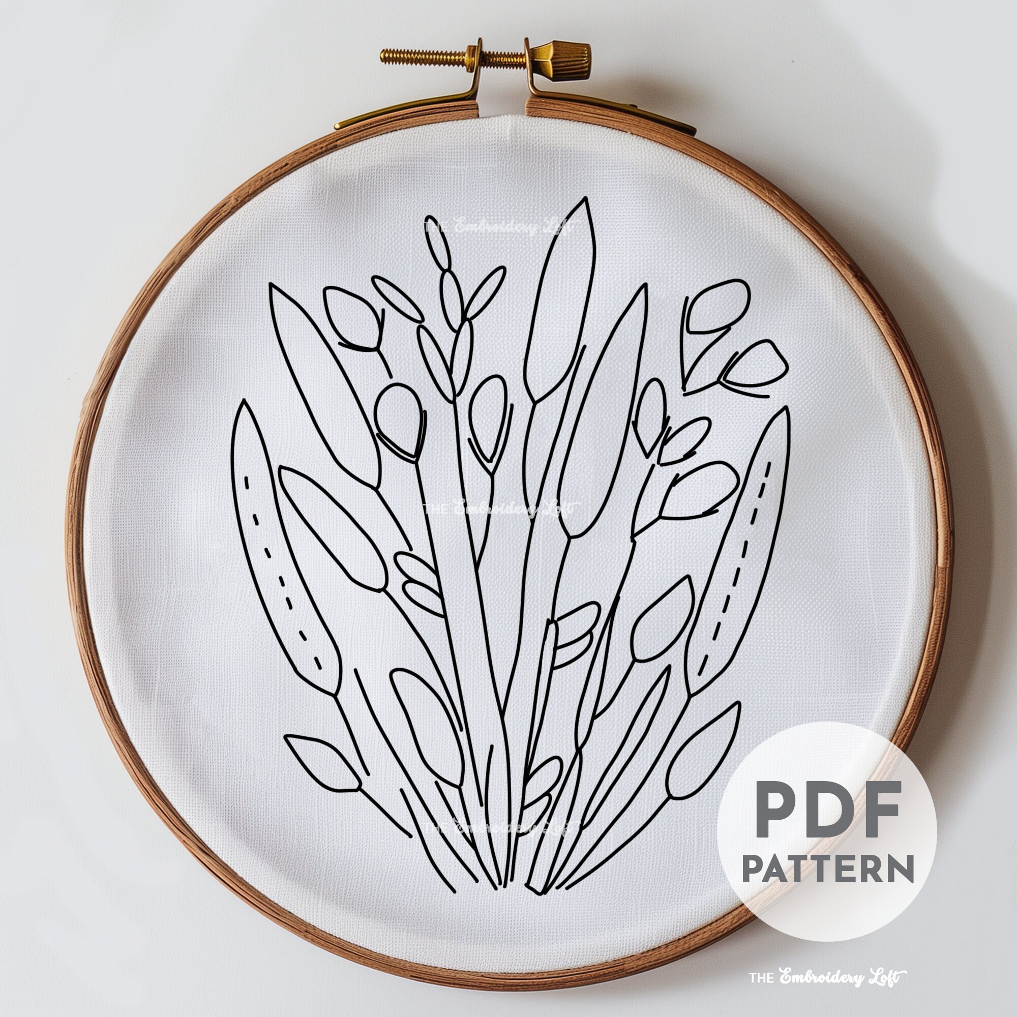 Wheat Grass Hand Embroidery Pattern, Meadow Embroidery Pattern, Nature ...