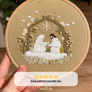 Nativity Scene Hand Embroidery Pattern, Baby Jesus Embroidery ...