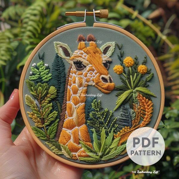 Giraffe Embroidery - Etsy