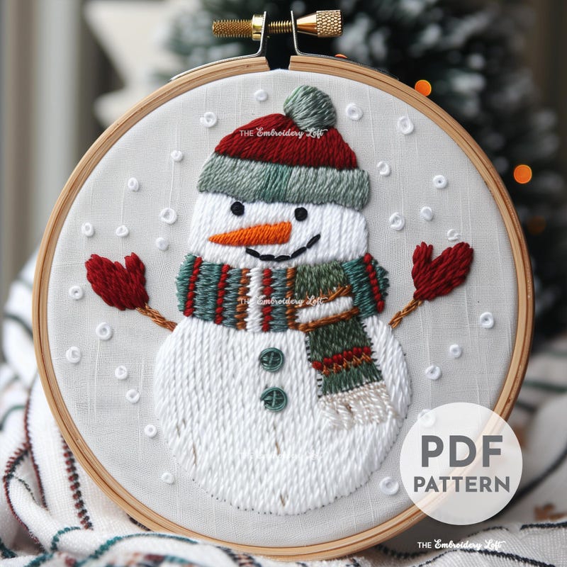 Snowman Embroidery - Etsy