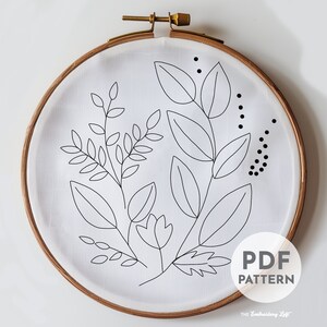 Autumn Leaves Hand Embroidery Pattern, Fall Leaf, Autumn Embroidery ...