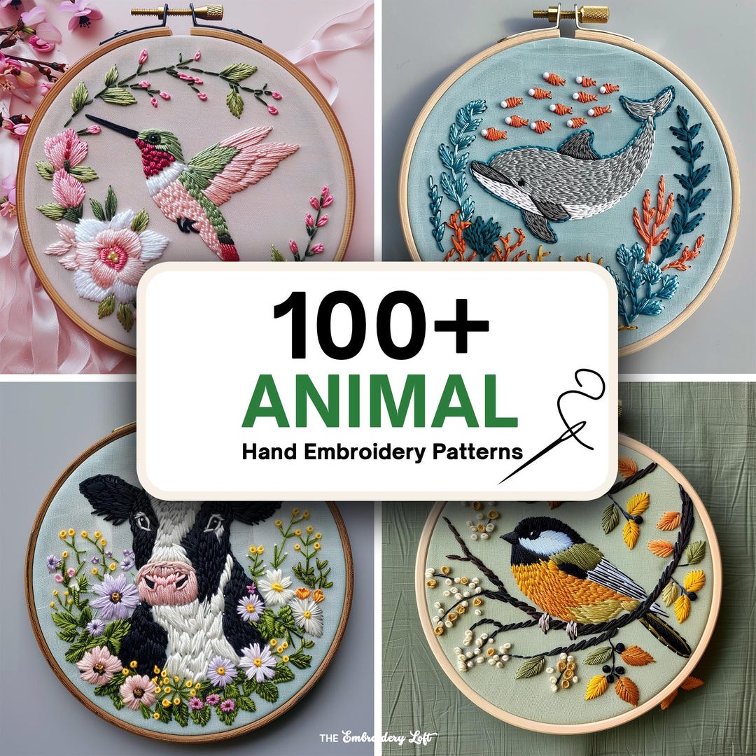 MINI COLLECTION, Animals Hand Embroidery Pattern Collection, Current ...