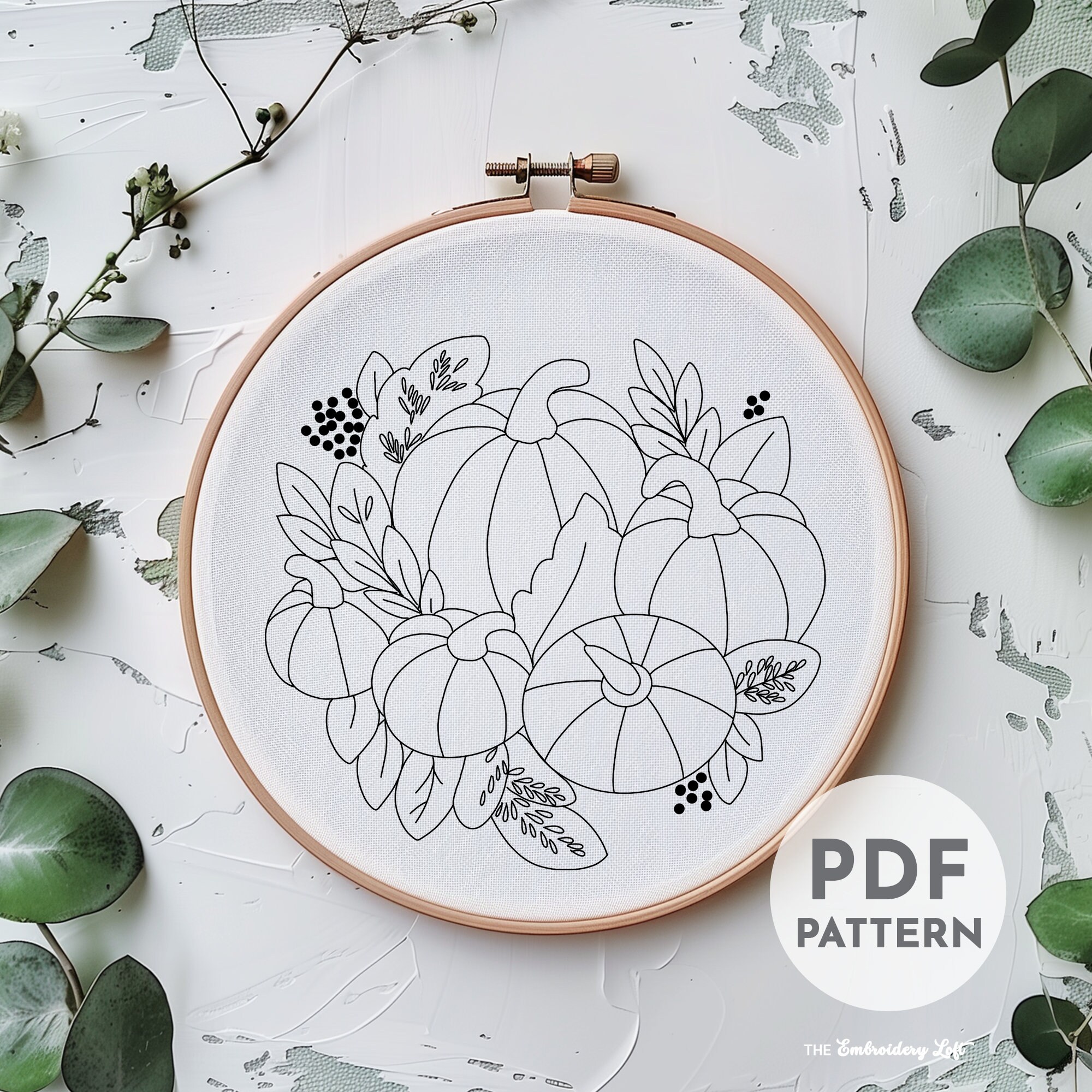 Pumpkin Patch Hand Embroidery Pattern, Pumpkin Pattern, Thanksgiving ...