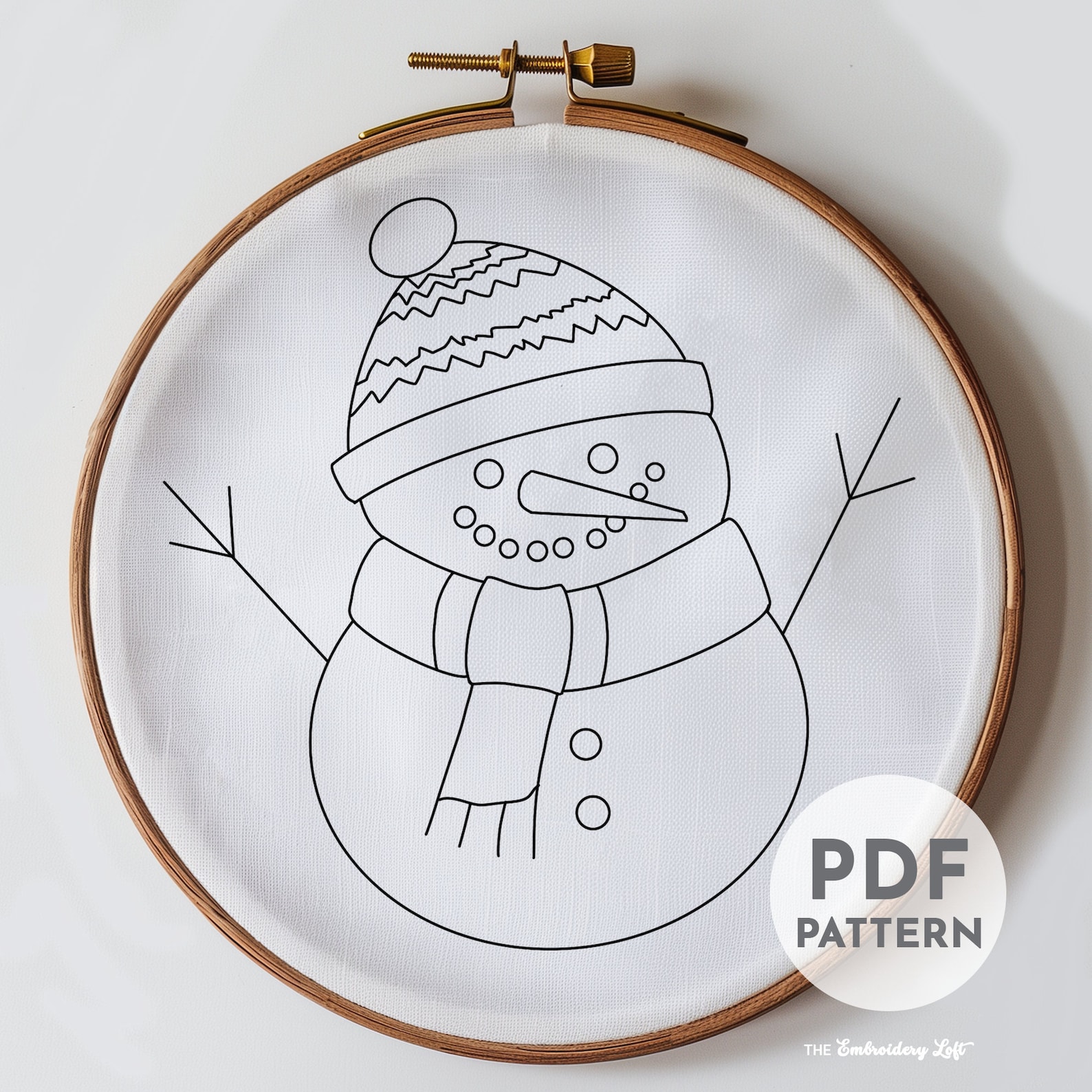 Snowman Hand Embroidery Pattern, Christmas Embroidery Pattern, Snowman ...