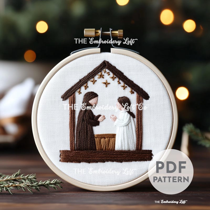Nativity Embroidery - Etsy