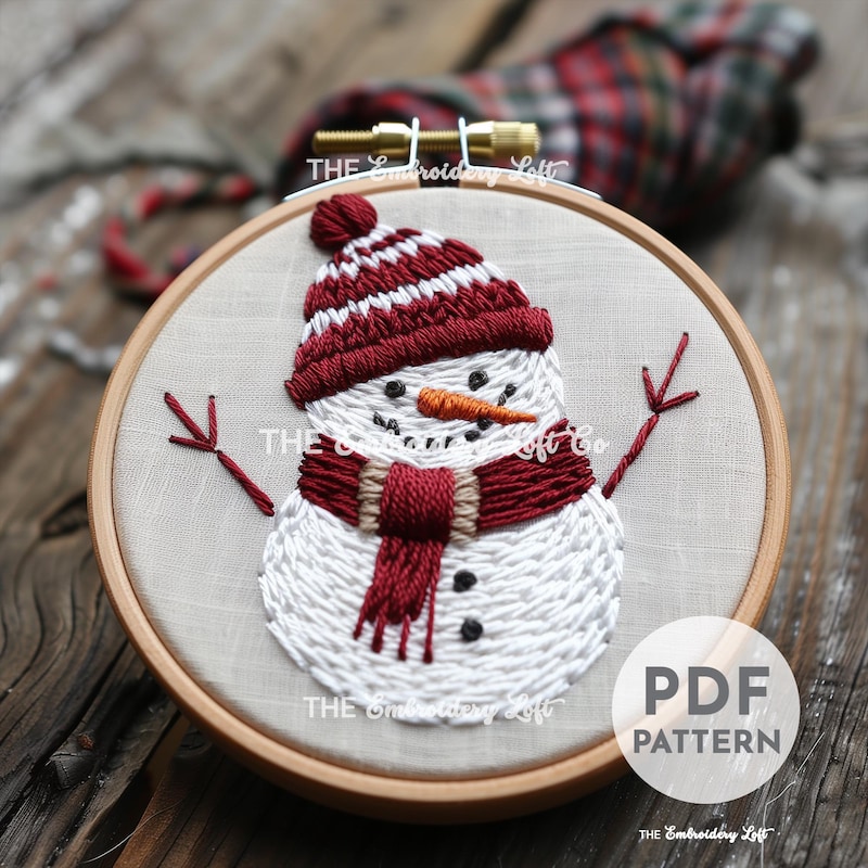 Snowman Embroidery - Etsy