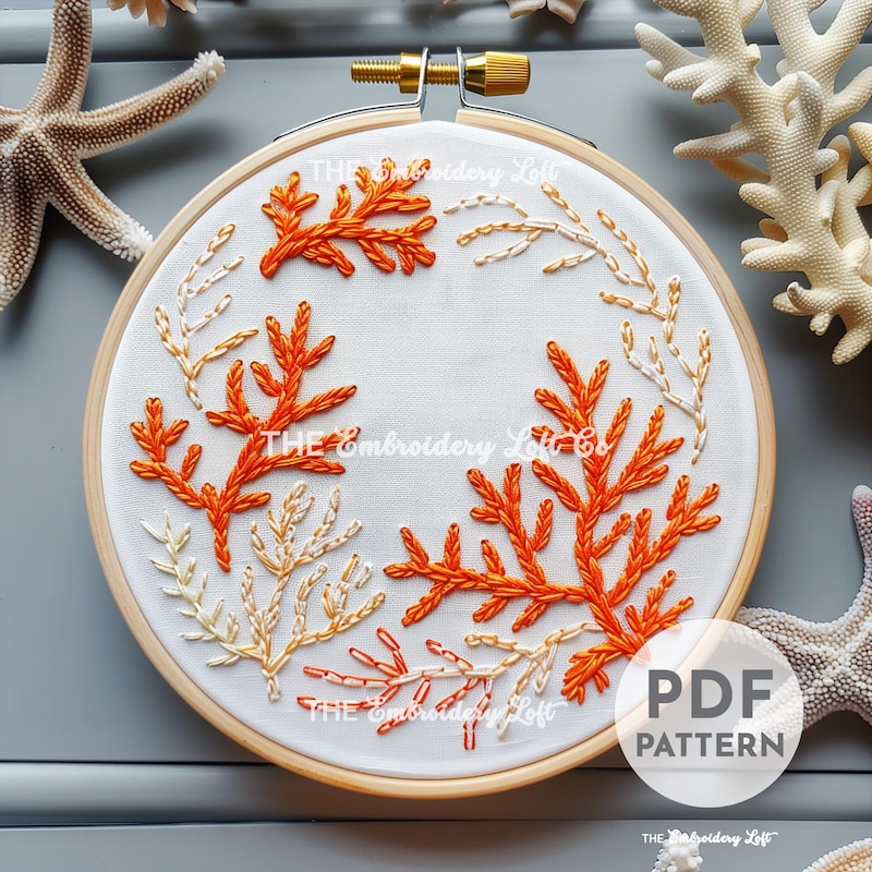 Coral Embroidery - Etsy