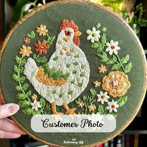 Chicken Hand Embroidery Pattern, Chicken Pattern, Farm Life Pattern ...