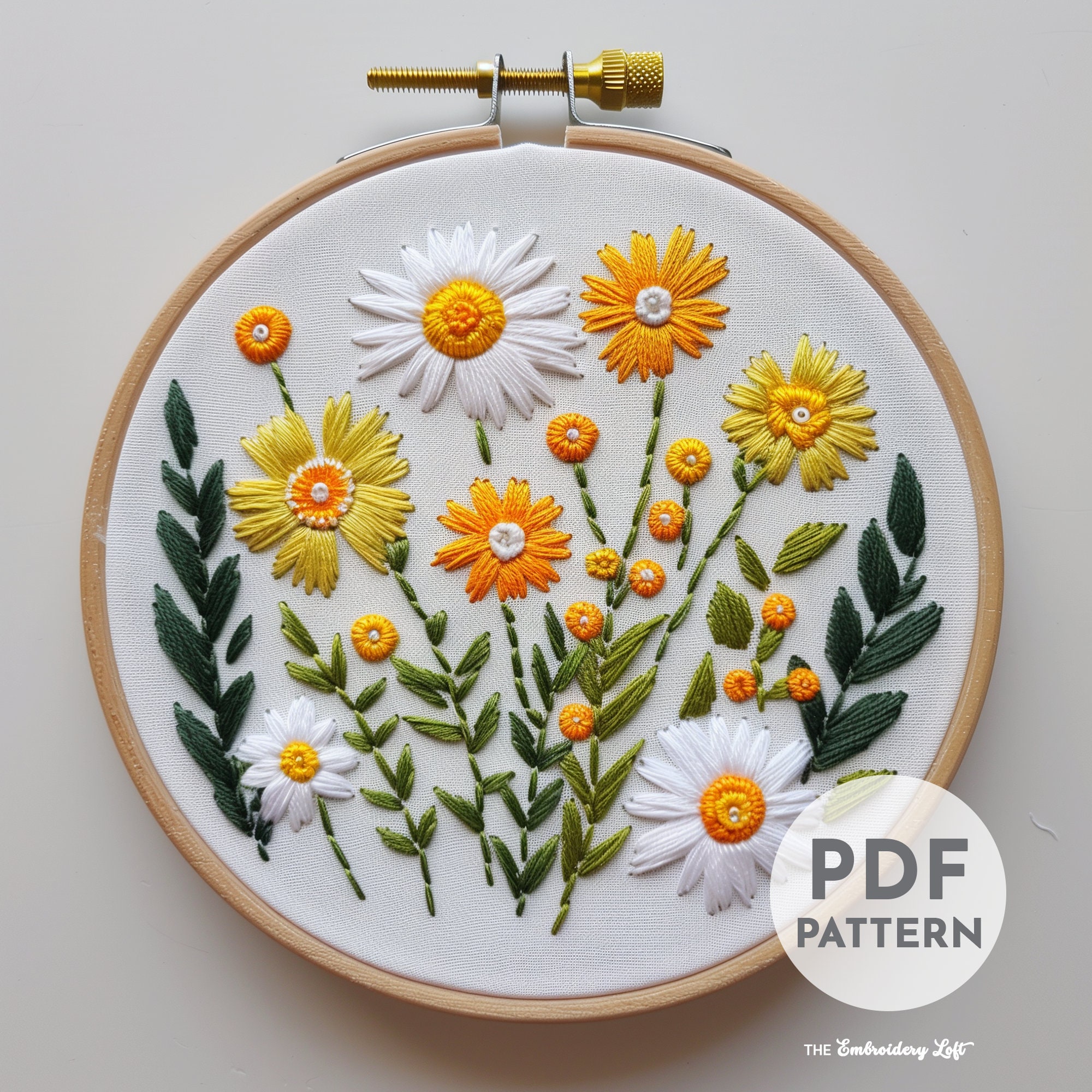 Meadow of Wildflowers Hand Embroidery Pattern, Wildflowers Pattern ...