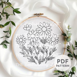 Marigold Flowers Hand Embroidery Pattern, Mother's Day Gift, Marigold ...