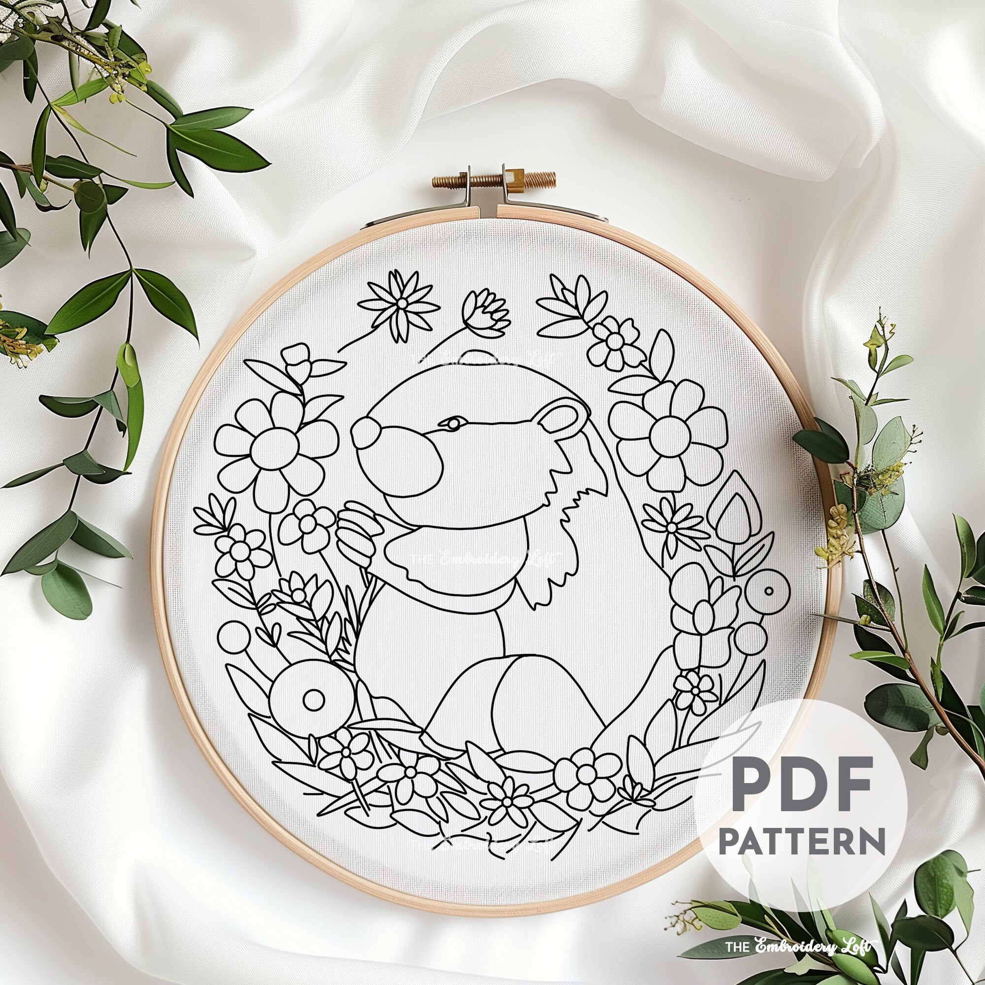 Baby Beaver Hand Embroidery Pattern, Cute Beaver Pattern, Woodland ...