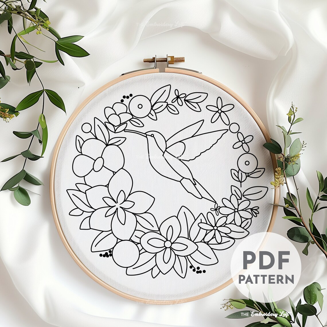 Hummingbird Hand Embroidery Pattern, Hummingbird Pattern, Spring Bird ...