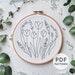 Yellow Tulips Hand Embroidery Pattern, Tulip Pattern, Tulip Embroidery ...