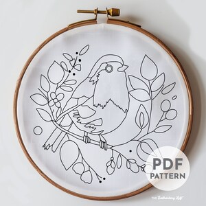Spring Robin Hand Embroidery Pattern, Robin Pattern, Spring Bird ...