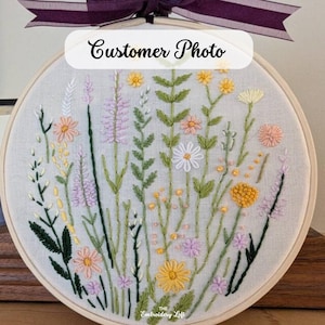 Meadow of Wildflowers Hand Embroidery Pattern, Wildflowers Pattern ...