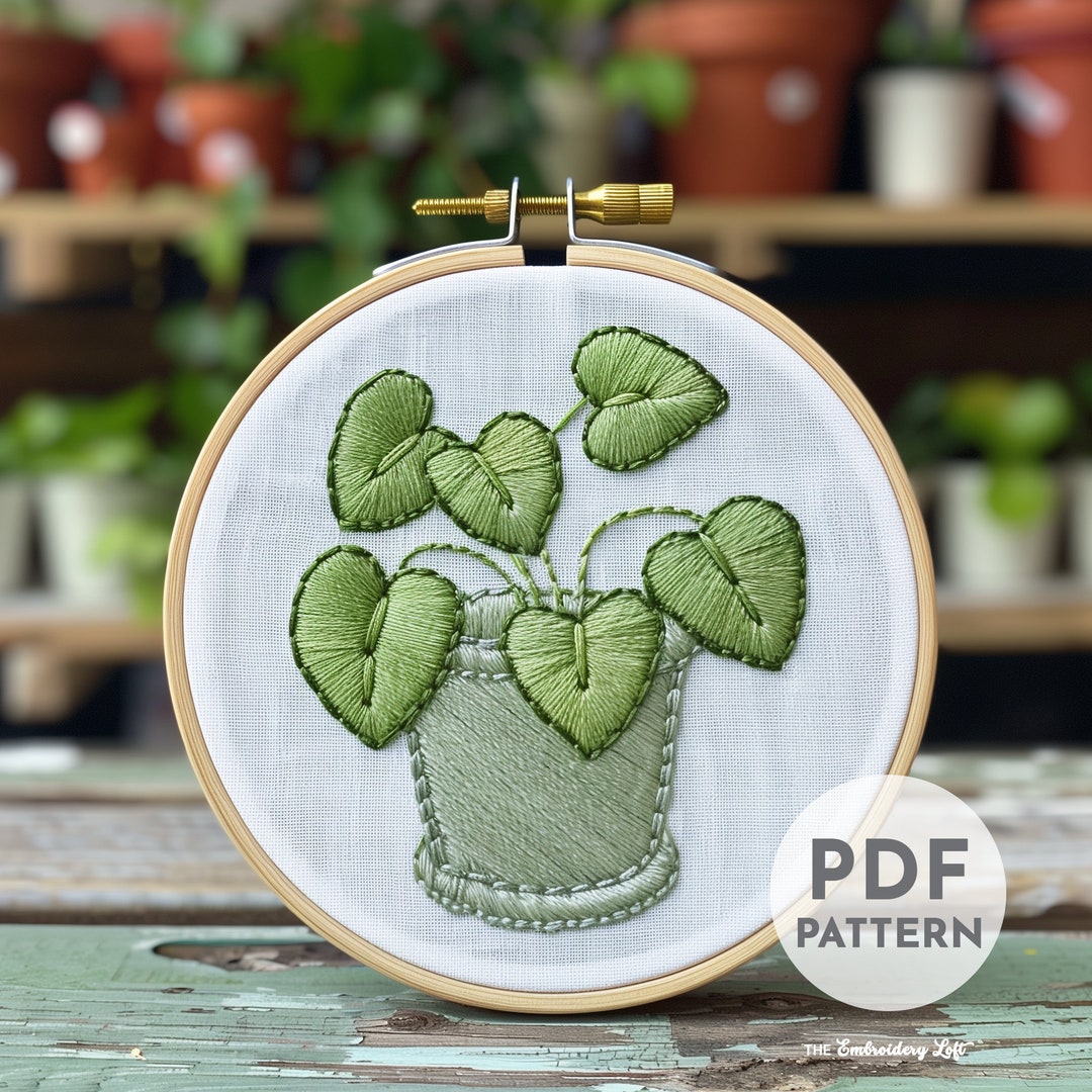 Pothos Hand Embroidery Pattern, Pothos Plant, House Plants Pattern ...