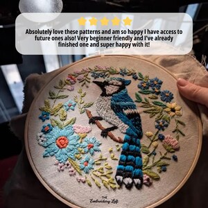 Spring Blue Jay Hand Embroidery Pattern, Blue Jay Pattern, Blue Jay ...