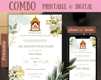 Editable Invitation, Sukhmani Sahib Invitation, Akhand Path, Sehaj Path ...